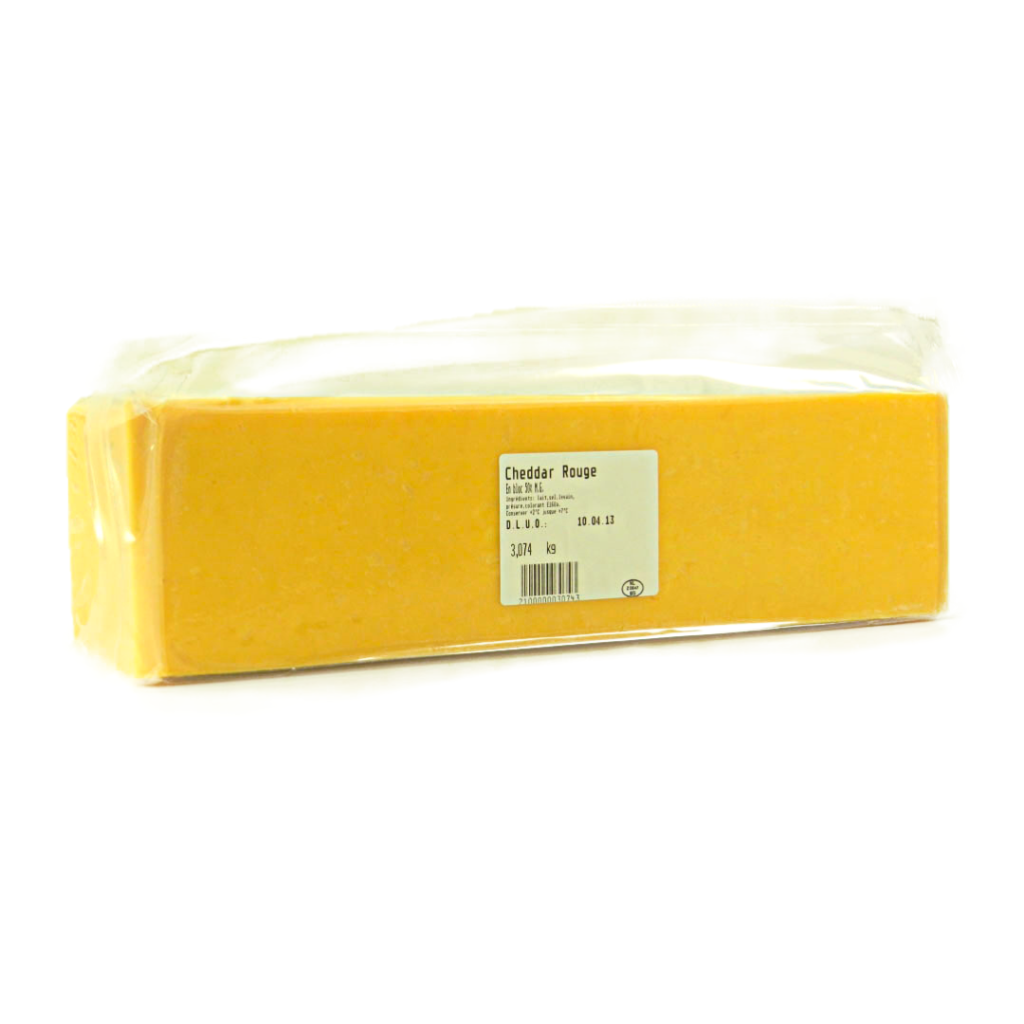 Red Cheddar Block 50% - Unripened - Premium Cheese